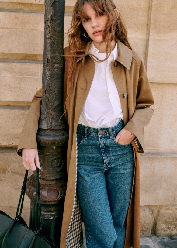 Clyde Trench Coat - Camel - Organic cotton - organic textile - Sézane