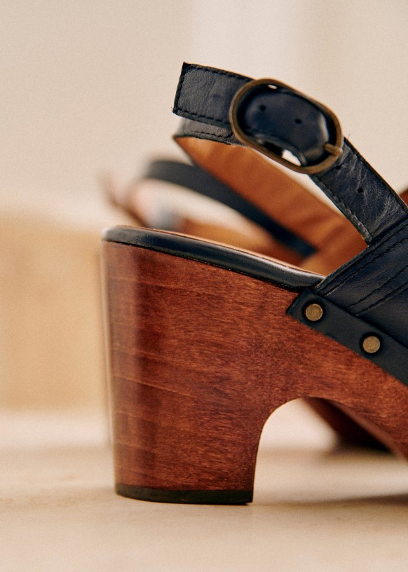 Taylor Clogs - Wool-lined tobacco - Split cowhide leather - Sézane