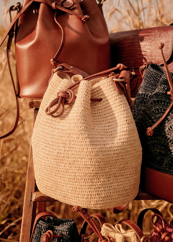 Farrow Bag - Raffia multicolour stripes - Raffia - Sézane