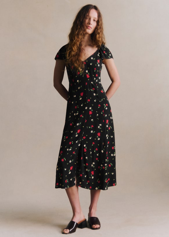 Alessia Dress - Poppy Print - Viscose ECOVERO™ LENZING™ - Sézane