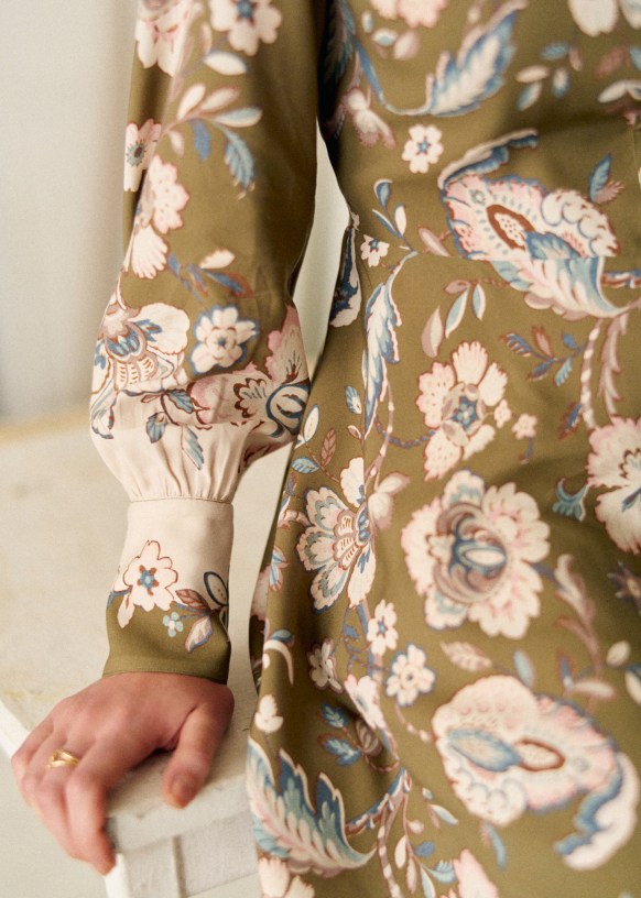 Caprice Dress - Rama kaki - Recycled viscose - Sézane