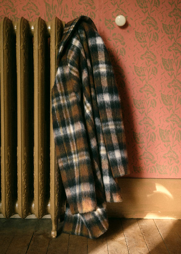 Abrigo Ander - Cuadros Capri y Verde - Poliéster reciclado - Sézane