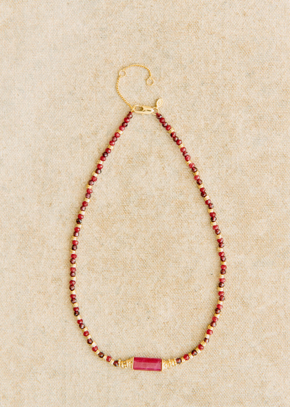 Ronnie ネックレス - ガーネット - ブラス - Sézane