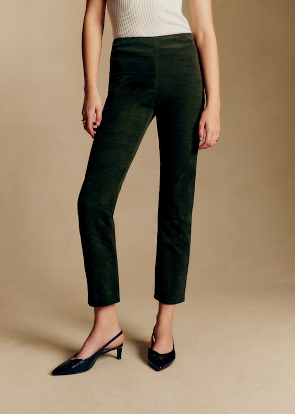 Ciara Trousers - Dark Red - Goat leather - Sézane