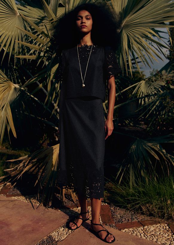 Blusa Suza - Negro - Algodón orgánico - Sézane
