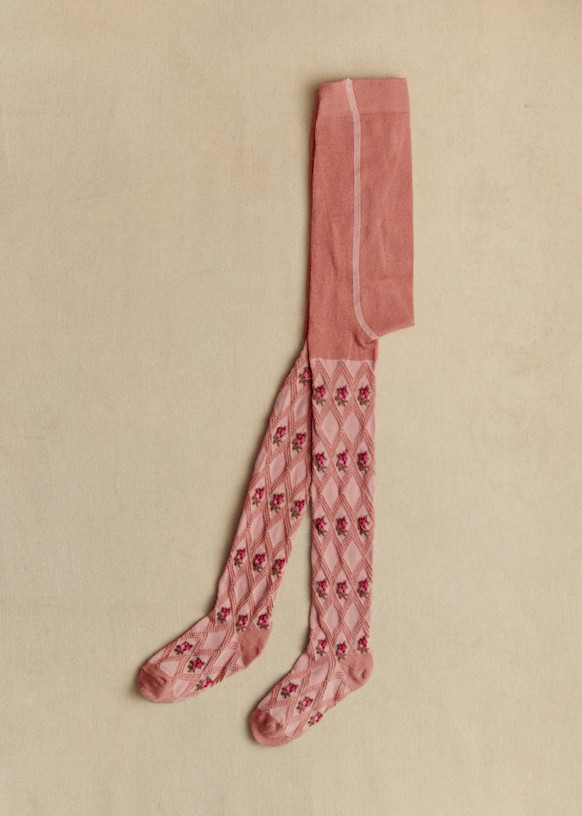 Collant Julia - Fleurs Roses - Coton - Sézane