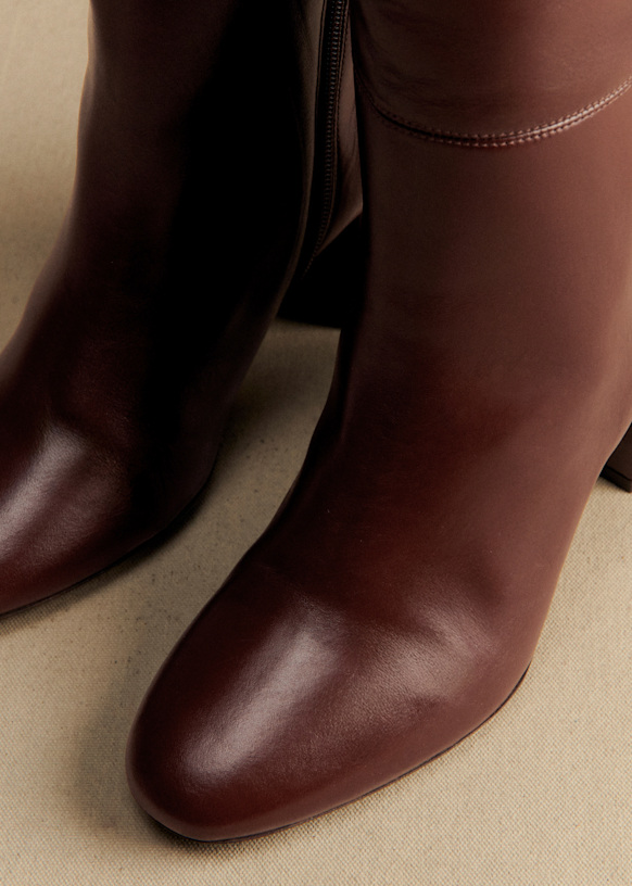 Botas Theodora - Chocolate glaseado - Piel bovina - Sézane