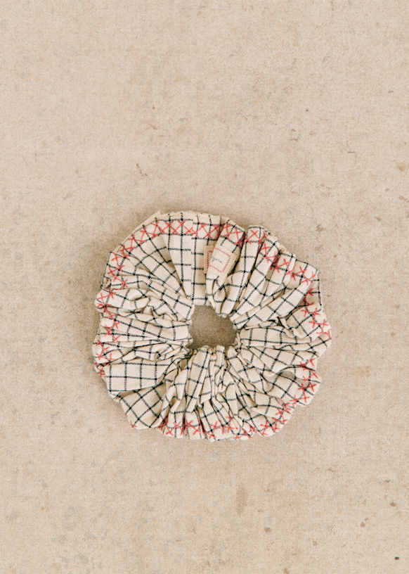 Duo of scrunchie - Sézane x Lucia Vergara - Embroidery - Cotton ...