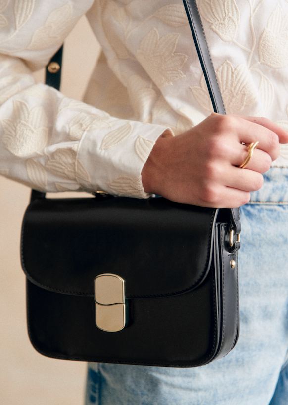 Milo Mini Classic Bag - Glossy Black - Bovine leather - Octobre Éditions