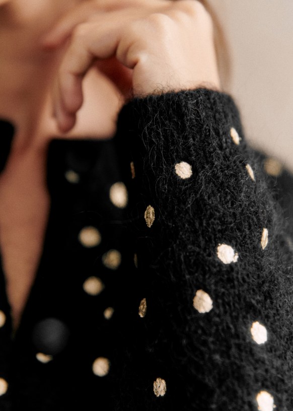Talitha Cardigan - Black / Gold - Polyamide - Octobre Éditions