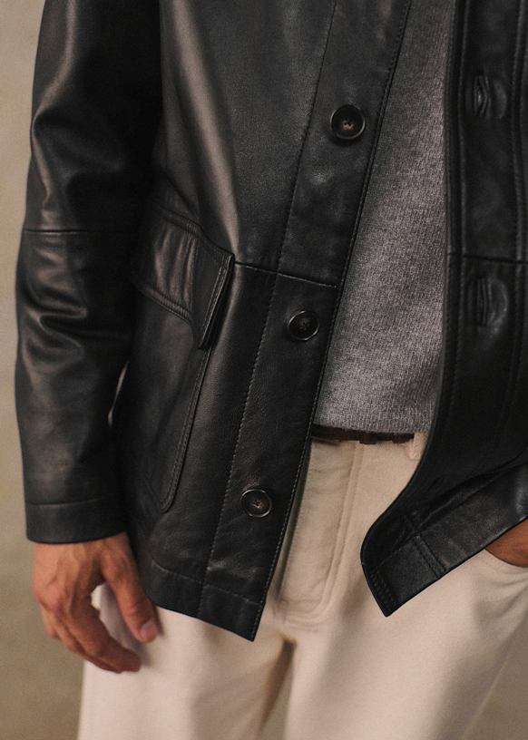 Larren Jacket - Black - Lamb leather - Octobre Éditions