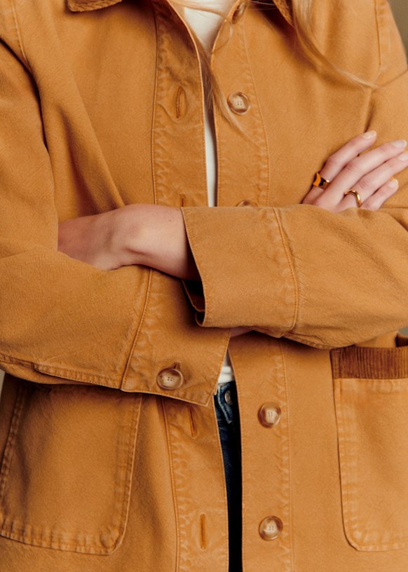 Chaqueta Gabin - Cámel Claro - Algodón ecológico - textiles ecológicos ...