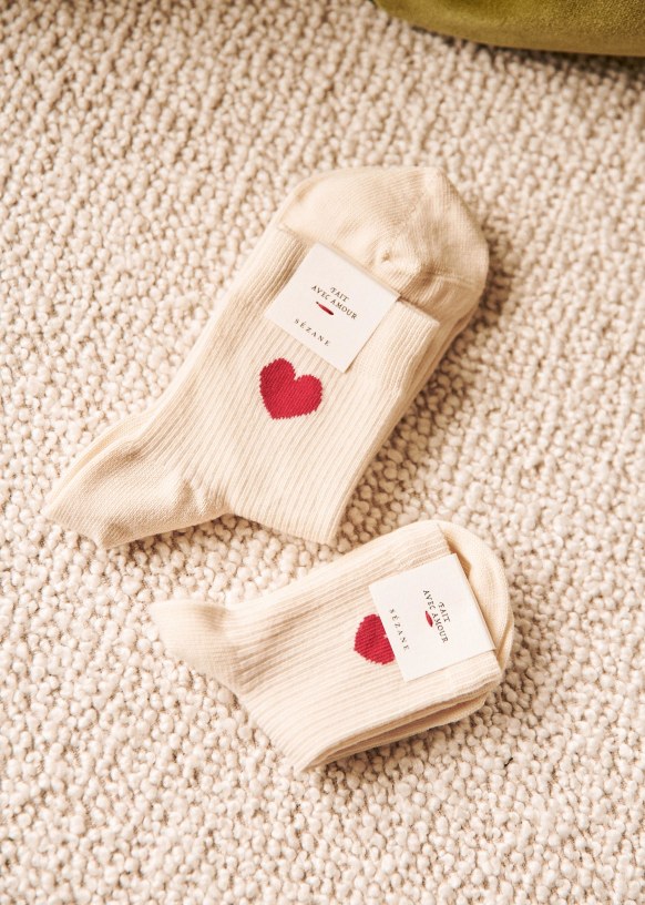 Heart Socks - Vintage Blue - Organic Cotton - Sézane