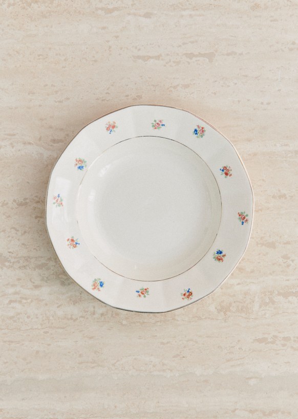 Antique soup plates, English flowers - Set of 6 Soup Plates - Design no ...