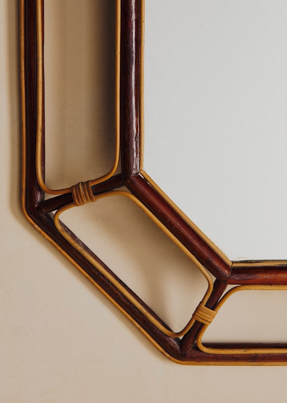 Miroir vintage en bambou octogonal - Bambou - Bambou - Sézane