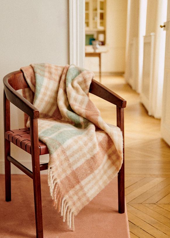 Mohair throw - Ochre Stripes - Alpaca - Sézane