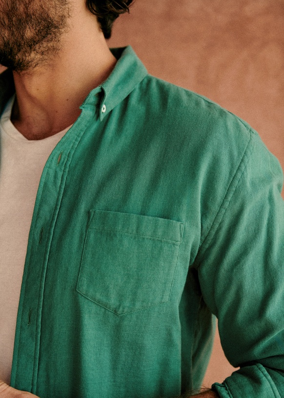 Luke Shirt - Azure Blue - Cotton - Octobre Éditions