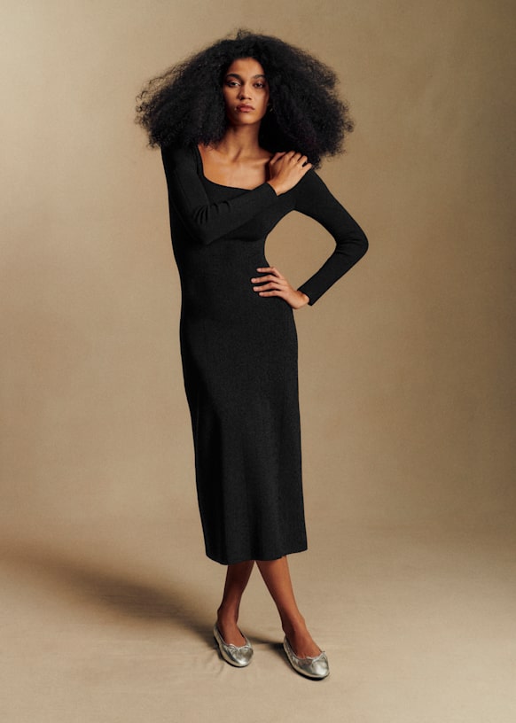 Rime Dress - Black - Viscose ECOVERO™ LENZING™ - Sézane