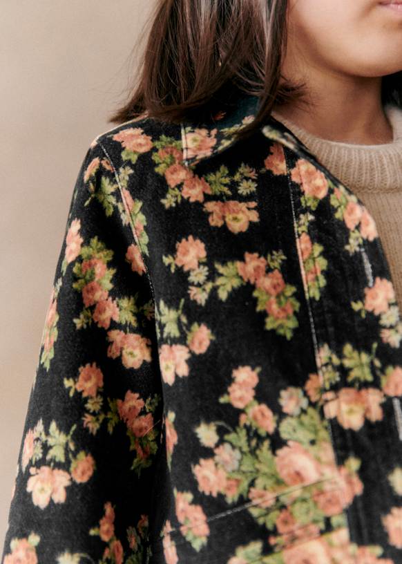 Willy Jacket - Ecru / Navy Check - GRS certified recycled wool - Sézane