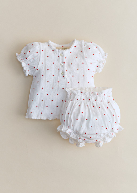 Simone T-Shirt - Red Heart Print - Organic cotton - organic textile ...