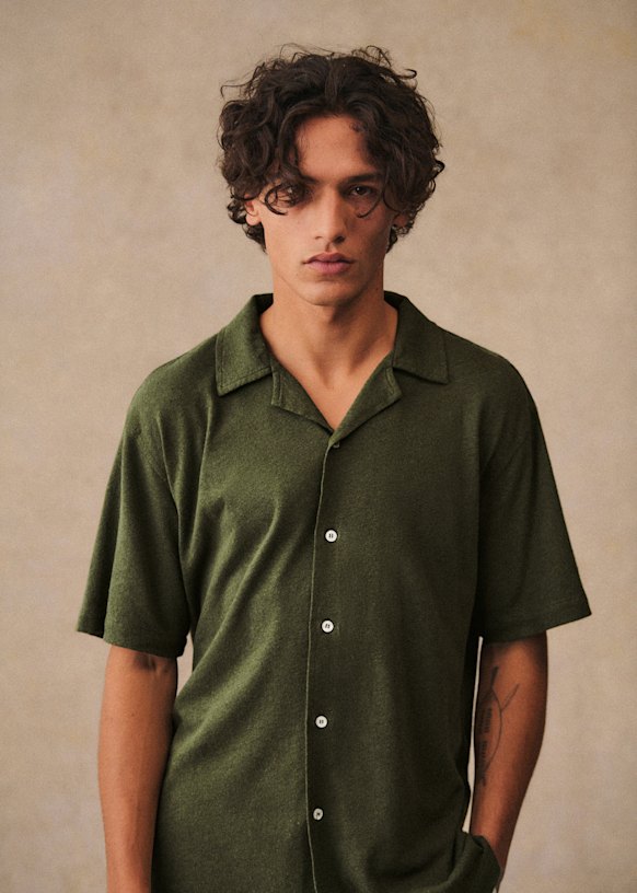 Martin Shirt - Dark Green - Cotton - Octobre Éditions