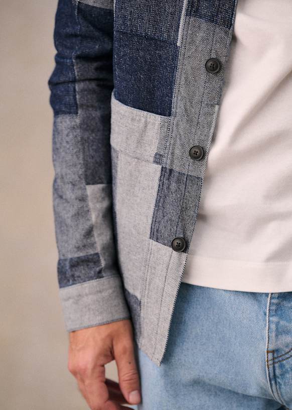 Will Denim Jacket - Blue Patchwork - Cotton - Octobre Éditions