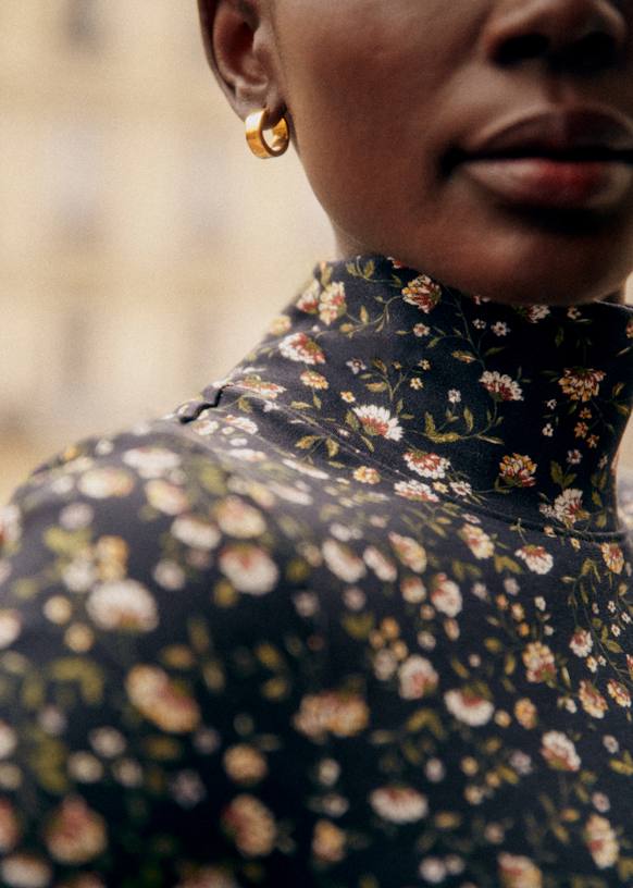 Felicia Dress - Navy Miranda print - Lyocell - Octobre Éditions