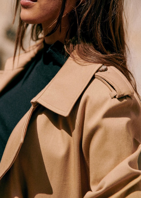 Scott Trench Coat - Camel - Cotton - Sézane