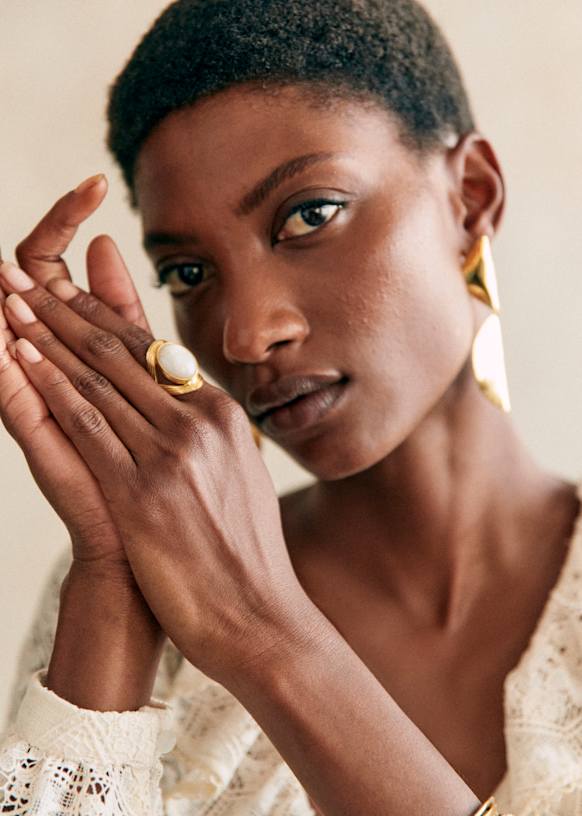 Raja Ring - Mother-of-pearl - Majority recycled brass - Sézane