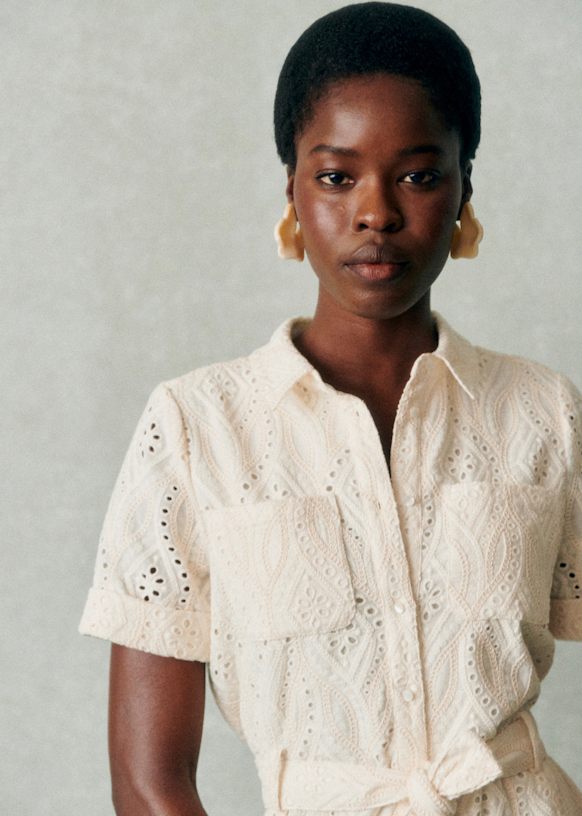 Robe Adèle - Ecru - Coton - Sézane