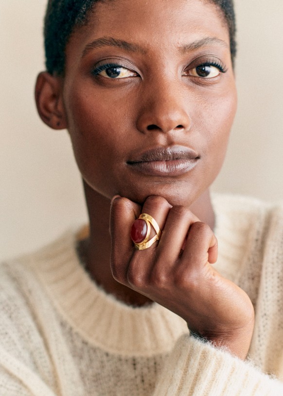 Ring Raja - Bruin - Voornamelijk gerecycled messing - Sézane