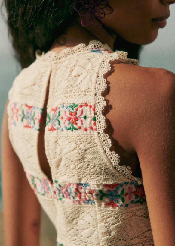 Reneka Dress - Caramel ecru - Organic Cotton - Sézane