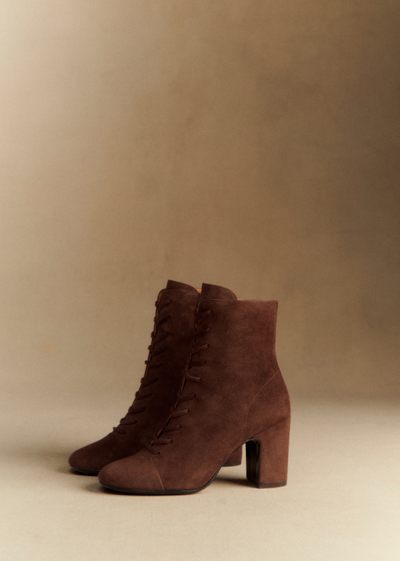 Botines Altos Leona - Moca - Piel caprina - Sézane