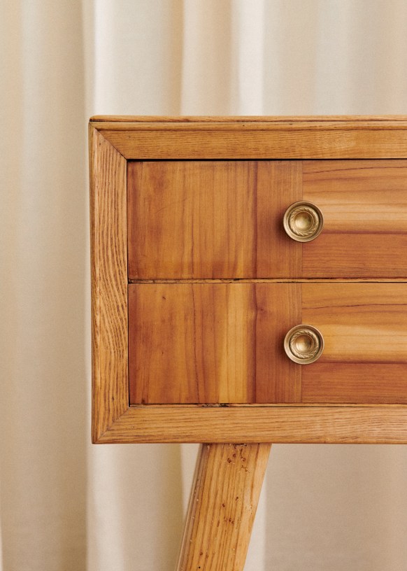 Console italienne avec son plateau de verre - Bois - Bois - Sézane