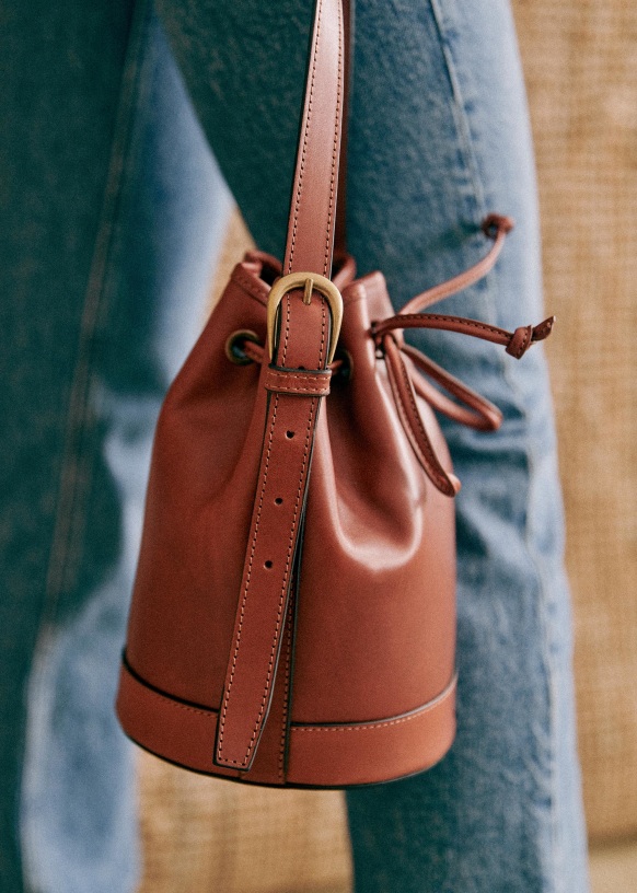 Mini Farrow bag - Multi Taupe - Split cowhide leather - Sézane