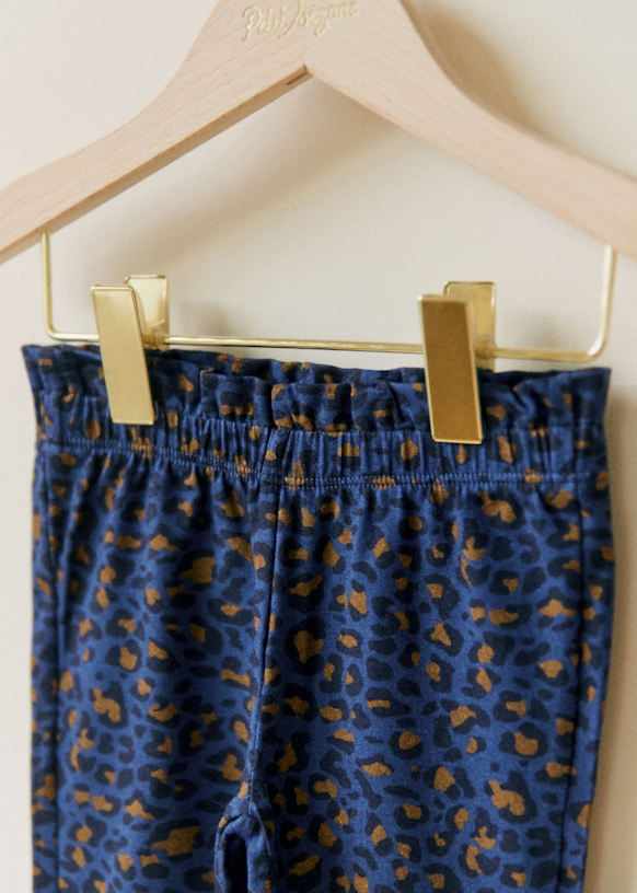 Lily Leggings - Navy leopard - Organic Cotton - Sézane