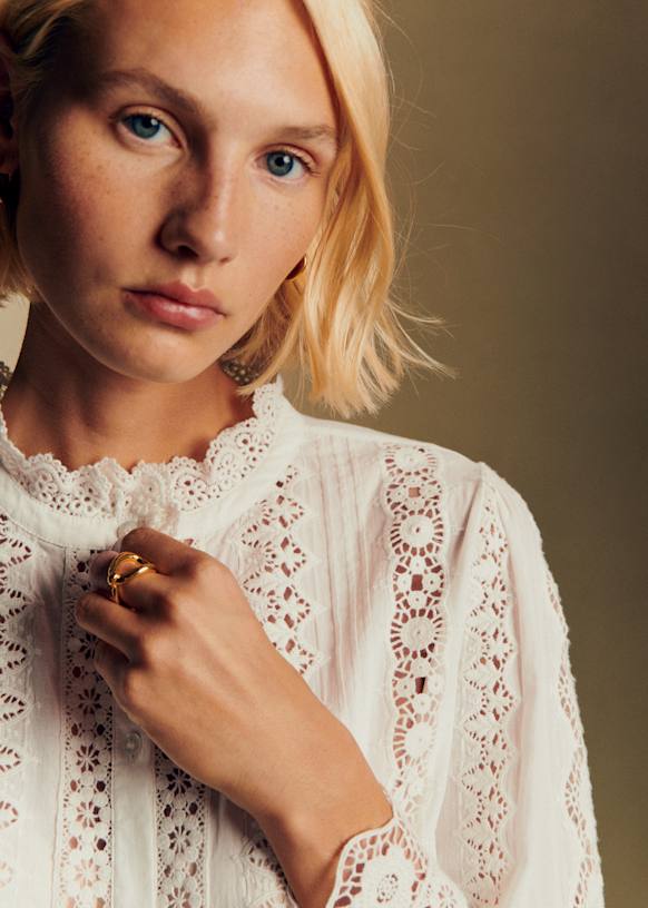 Rym Shirt - Ecru - Organic Cotton - Sézane