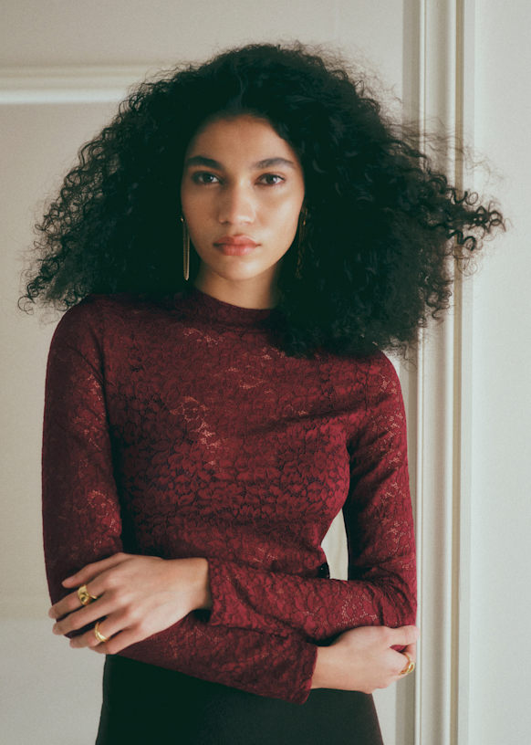 Taori Blouse - Red Lace - Polyamide - Octobre Éditions