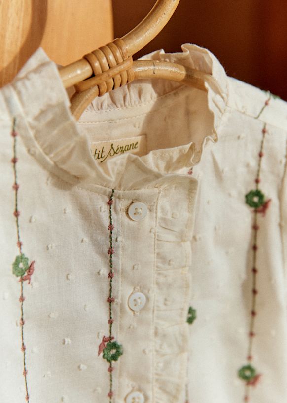 Camisa Chlo - Dobby blanco - Algodón ecológico - textiles ecológicos - Sézane