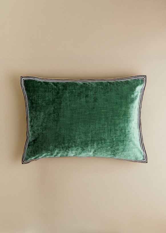 Textured Velvet Cushion - Large model - Honey - Polyester - Sézane