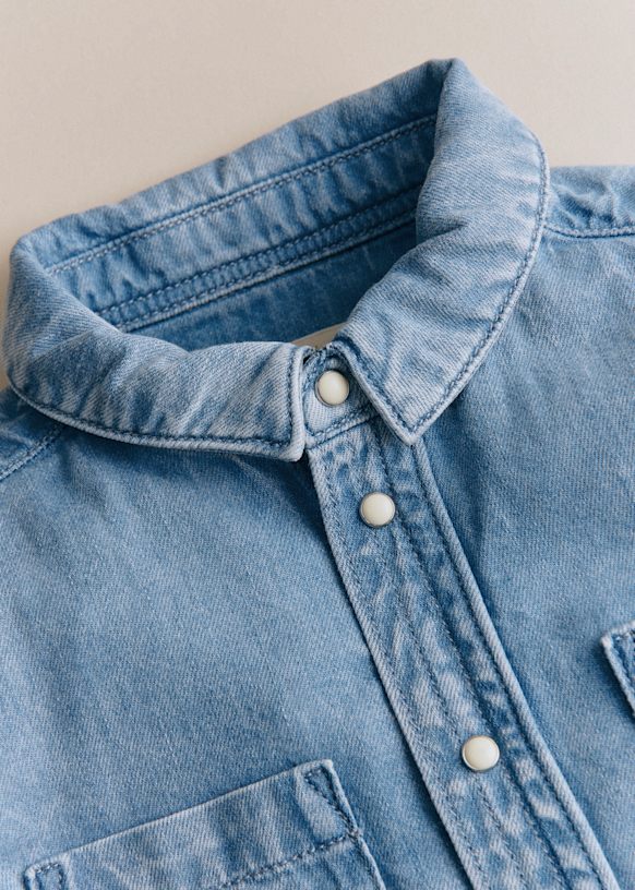 Camisa Joey - Azul Ganga Clara - Algodão orgânico - têxteis orgânicos ...