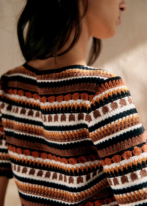 Maille Philippine - Noir / Brun / Rouille / Ecru - Coton biologique ...