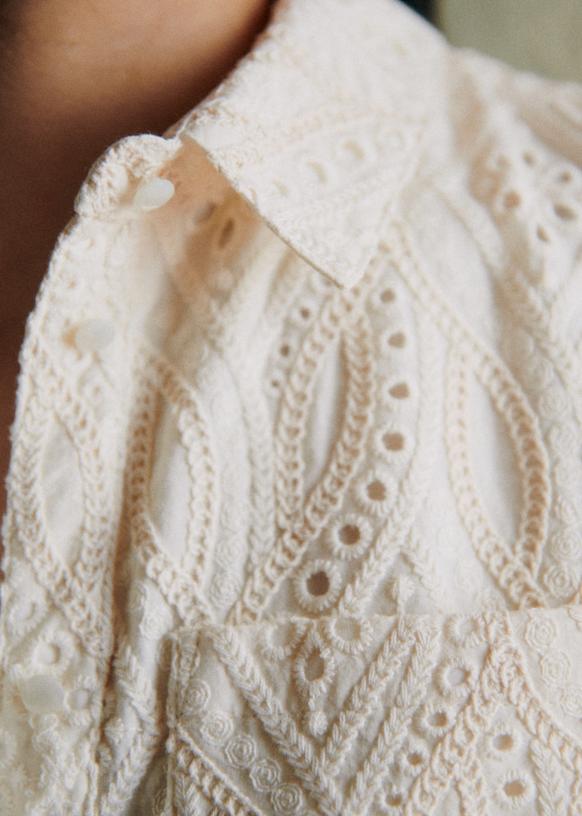 Adèle Dress - Ecru - Cotton - Sézane