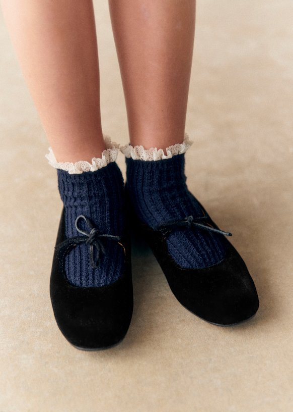 Natalia Ballerinas - Petit Sézane x MDLO - Black - Textile - Sézane