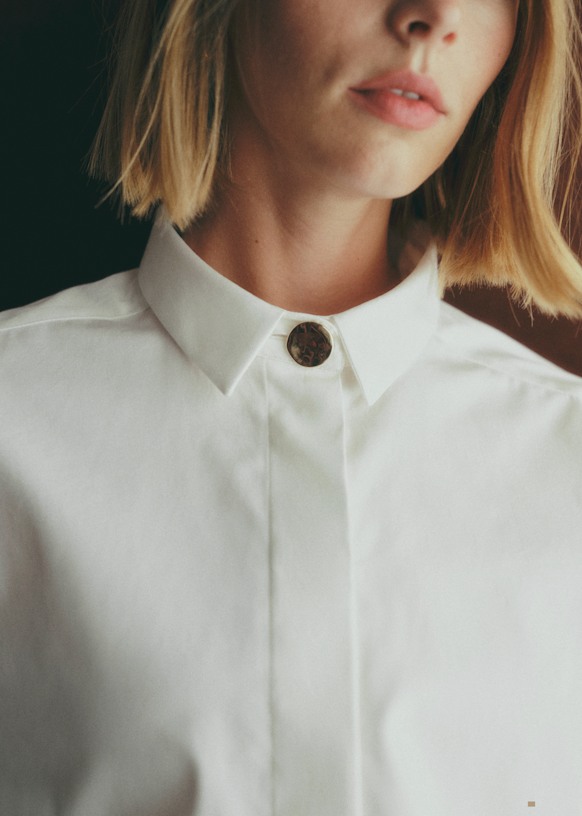 Octavine Shirt - Ecru - Organic Cotton - Sézane