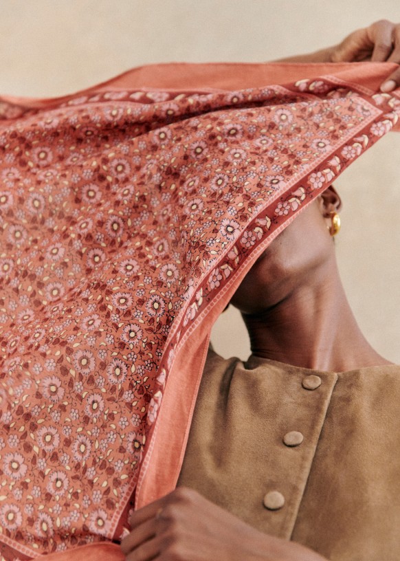 Augustin Scarf - Terracotta / Vintage Flowers - Octobre Éditions