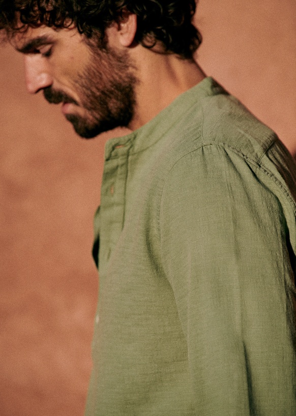 Buster Shirt - Ecru Blue Stripes - Cotton - Sézane