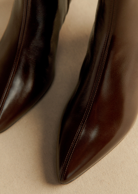 Garance Ankle Boots - Patent Red - Bovine leather - Sézane