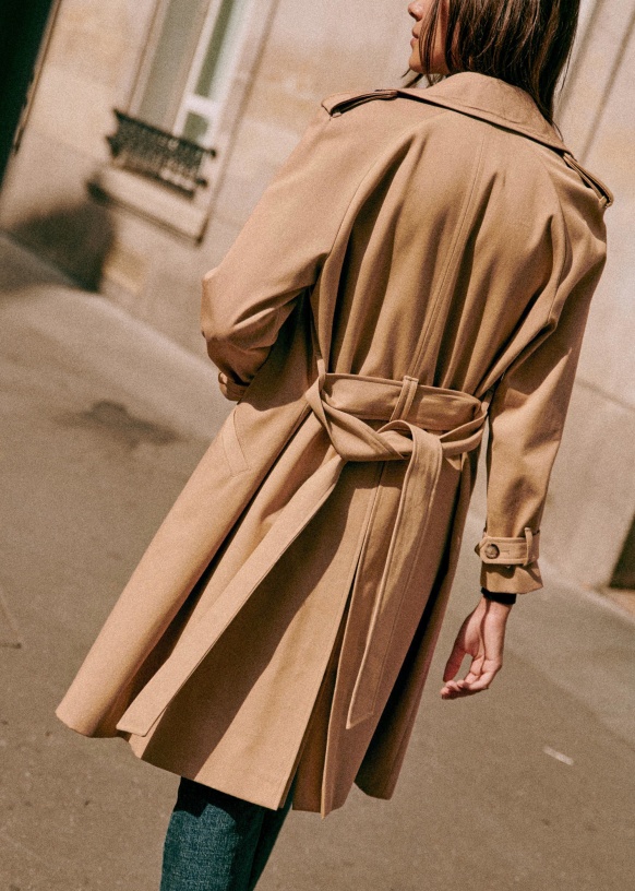 Scott Trench Coat - Camel - Organic Cotton - Sézane