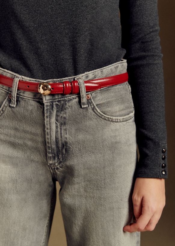 Lisa Belt - Icy Red - Bovine leather - Sézane